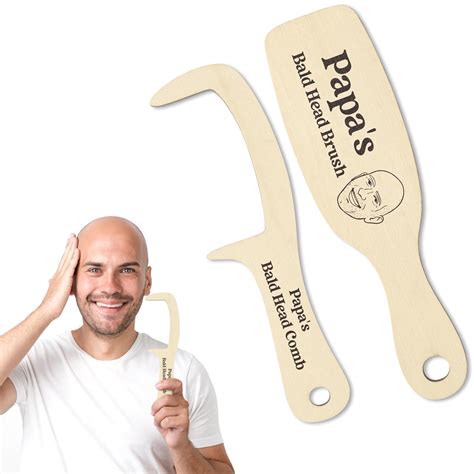 Bkeecten Funny Ts For Man 2 Pcs Dads Bald Head Brush