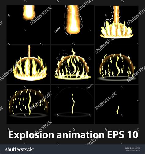 Explosion Cartoon Explosion Animation Frames Game Stock Vector Royalty Free 462552784