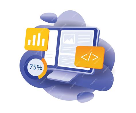 Data Analysis Layout Analyst Website Developer Premium Vector