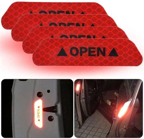 Jual 4 PCS STICKER REFLECTOR CARBON OPEN PINTU MOBIL STIKER Di Seller