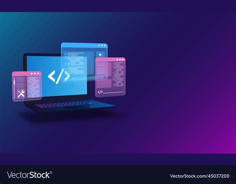 web development programming and code testing ui vector image