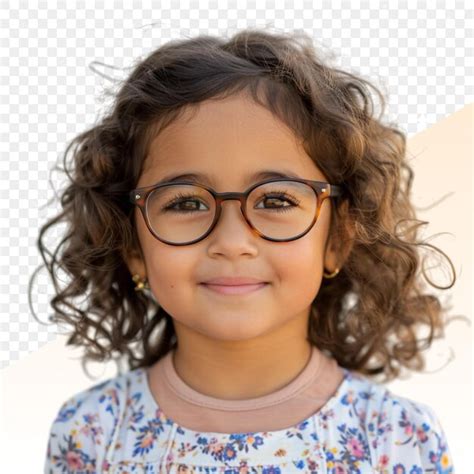 A Girl Wearing Glasses And A Shirt With A Flower Pattern On It