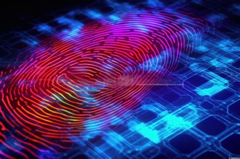 Premium Ai Image Holographic Digital Fingerprint Cyber Security