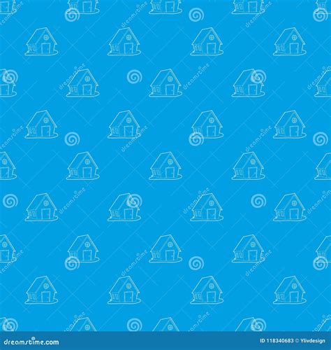 Ranch Pattern Vector Seamless Blue Stock Vector Illustration Of Home