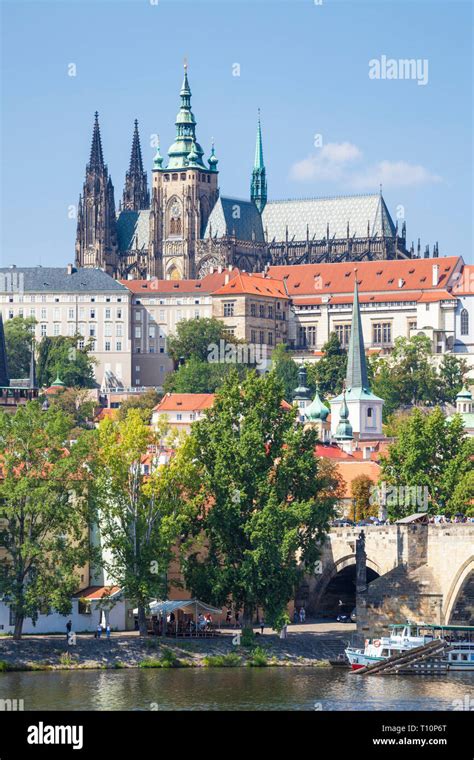 Prague Skyline With Prague Castle St Vitus Cathedral And The Charles