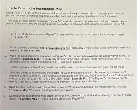 How To Construct A Topographic Map Using Rules Chegg