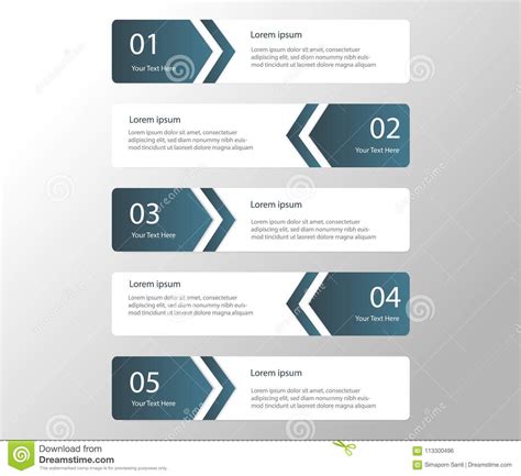 Arrow Design Elements For Business Oblue Color Infographics Vector