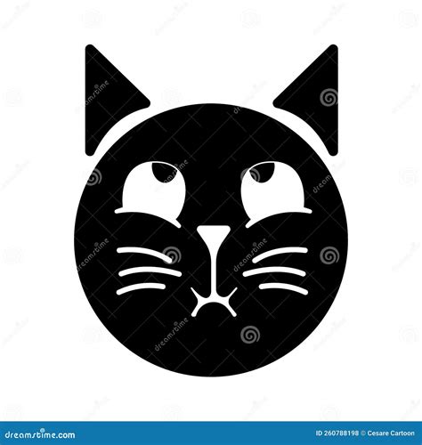 O Gato Negro Emoticon Segura a Risada Ilustração do Vetor Ilustração