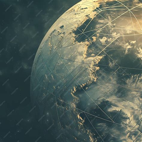 Abstract Geometric Representation Of Earths Surface Manifold Premium Ai Generated Image