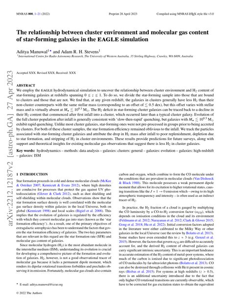Pdf The Relationship Between Cluster Environment And Molecular Gas