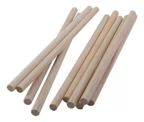 Palos Redondos De Madera 12x300mm 4 Unidades