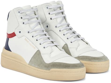 Saint Laurent Sl Leather High Top Sneakers Shopstyle