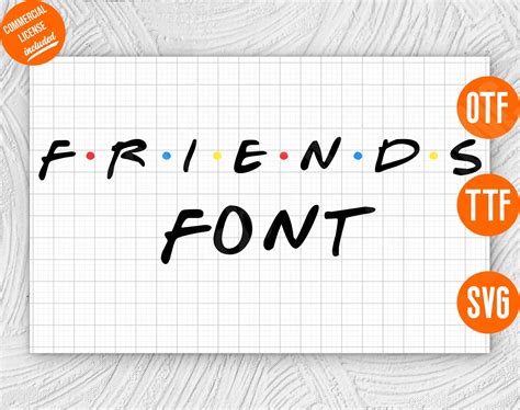 Friends Font Svg Otf Ttf Friends Tv Show Letters Numbers Dots Etsy