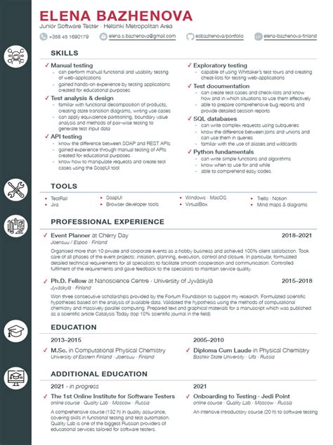Bazhenova Elena Software Tester Cv Pdf Software Testing Computing