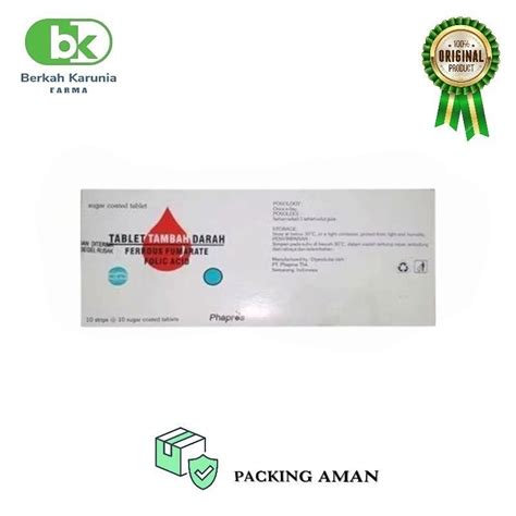 Jual Tablet Tambah Darah Pt Pharos Perbox Shopee Indonesia