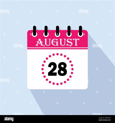Icon Calendar Day 28 August 28 Days Of The Month Vector Illustration Stock Vector Image