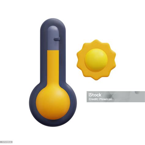3d 온도계 및 태양 아이콘 벡터입니다 흰색 배경에 격리 3d 날씨 기상학 예보 및 자연 개념 만화 최소한의 스타일 3d 열 아이콘 벡터 렌더링 그림입니다 3차원 형태에