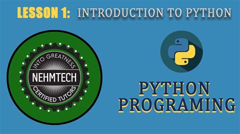 Python Programming Lesson 1 Introduction To Python Youtube