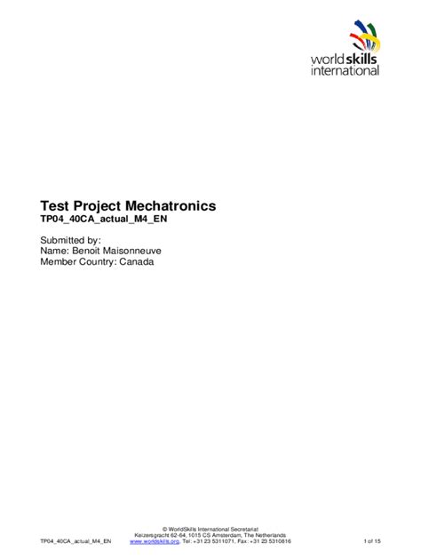 Fillable Online Test Project Mechatronics Fax Email Print Pdffiller