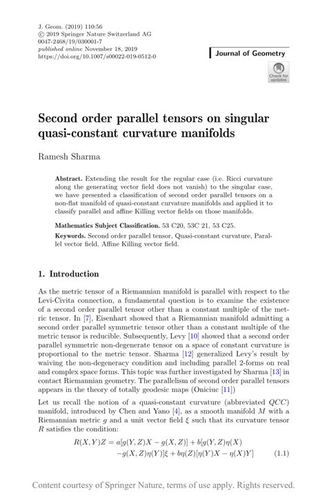 Second Order Parallel Tensors On Singular Quasi Constant Curvature