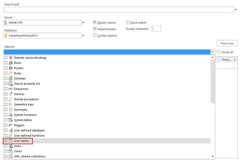sql server free database search and dependency analysis sql