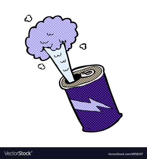 Comic Cartoon Fizzing Soda Can Royalty Free Vector Image