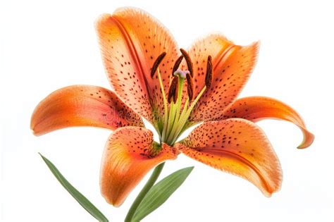 Stargazer Lily Close Up On White Background Neural Network Ai