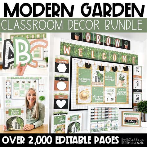 Modern Garden Classroom Decor Bundle Nature Bulletin Board Ideas