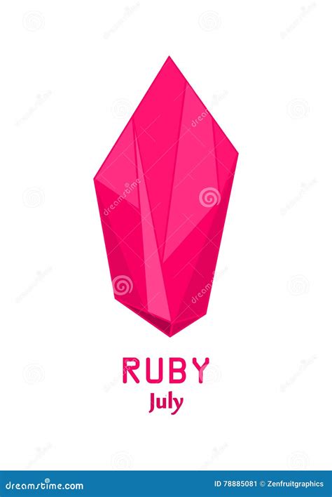 Red Ruby Gem Stone Red Crystal Gems And Mineral Crystal Vector July Birthstone Gemstone Stock