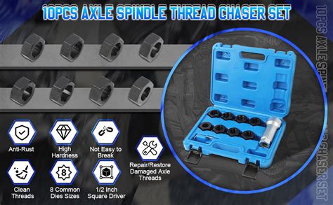 Amazon.com: Axle Spindle Thread Chaser Set Repair/Clean Thread Chaser Set with Metric M20 M22 ...