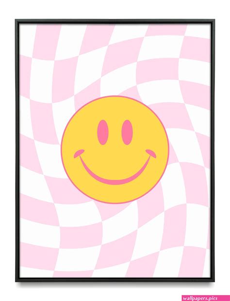 Pink Smiley Face In 2021 Cute Aesthetic Preppy Hd Phone Wallpaper