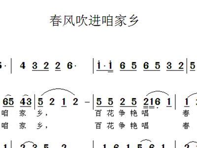 春风吹进咱家乡 歌谱 简谱