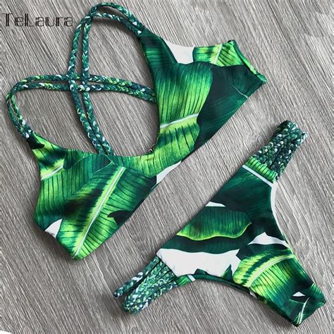2017 New Bikinis Women Swimwear Push Up Sexy Bandage Swimsuit Crochet