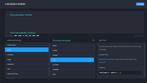 Calculation Builder