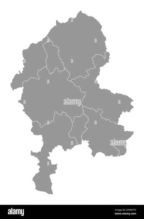 Staffordshire County Administrative Map Isolated On White Background