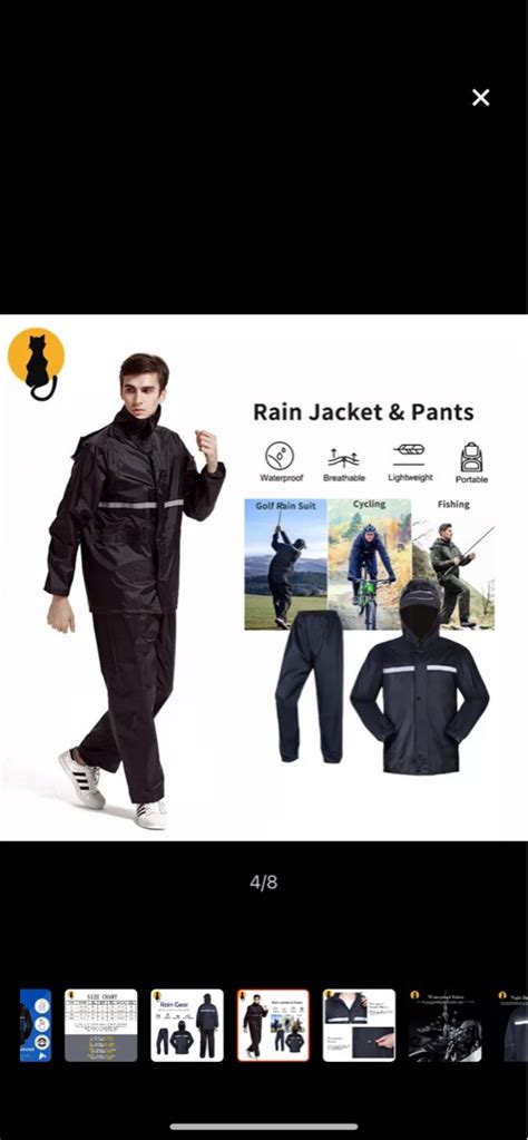 Adult Raincoat Jacket Wateproof Mens Fashion Tops And Sets Sets