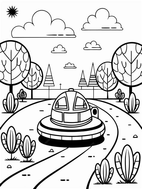Hovercraft Horizons Color Your Way Through Futuristic Adventures Premium Ai Generated Vector Hovercraft Horizons Color Your Way Through Futuristic Adventures Premium Ai Generated Vector