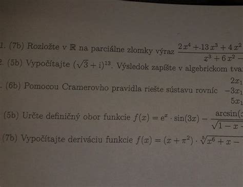 Matematika 1 Informatika Tuke Fei Zápočet Testy Zadania