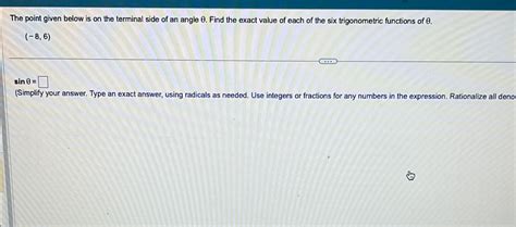 The Point Given Below Is On The Terminal Side Of An Chegg