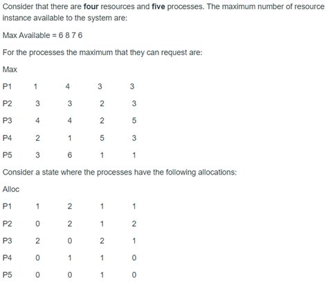 solved consider that there are four resources and five