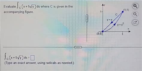 Solved Evaluate C X 5y2 Ds Where C Is Given In The Chegg Com