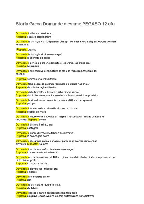 Storia Greca 12 Cfu Primo Anno Pegaso Aggiornato Novembre 2022