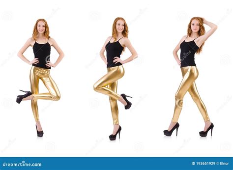 Young Redhead Girl In Tight Leggings Stock Image Image Of Female