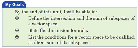 Section Unit 6 Intersection And Sum Of Subspaces Mathematics Reb