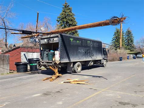 Moving Truck Takes Out Power Pole In Downtown Bozeman