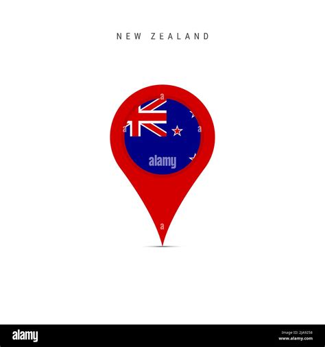Teardrop Map Marker With Flag Of New Zealand YYY Flag Inserted In The Location Map Pin Flat