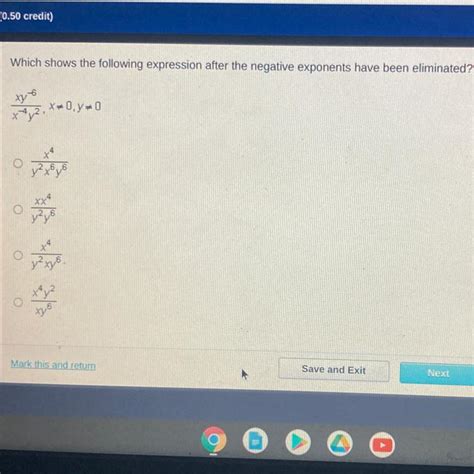 Which Shows The Following Expression After The Negative Exponents Have