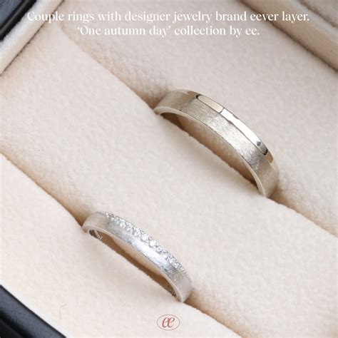 Eever Layer 에버레이어 L 웨딩밴드 커플링 레이어드 주얼리 마치 그림을 그리는 듯 떨어지는 빗줄기 자연이라는 종이