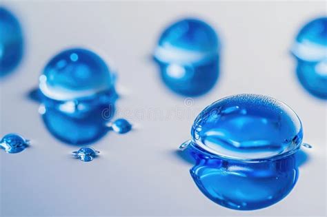 A Detailed Shot Of A Group Of Water Droplets With Light Reflecting Off Their Surface Stock