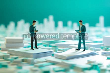 Blurred Tilt Shift Photograph Of 2 Business Men Standing On Table